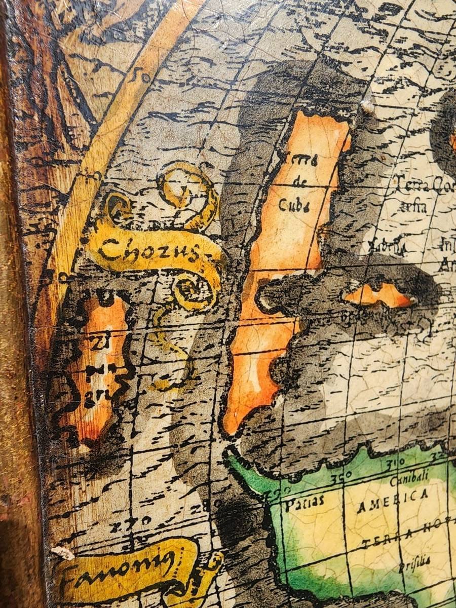 Maps - Spectacular 1532 Map of the World Engraved Print With Original ...