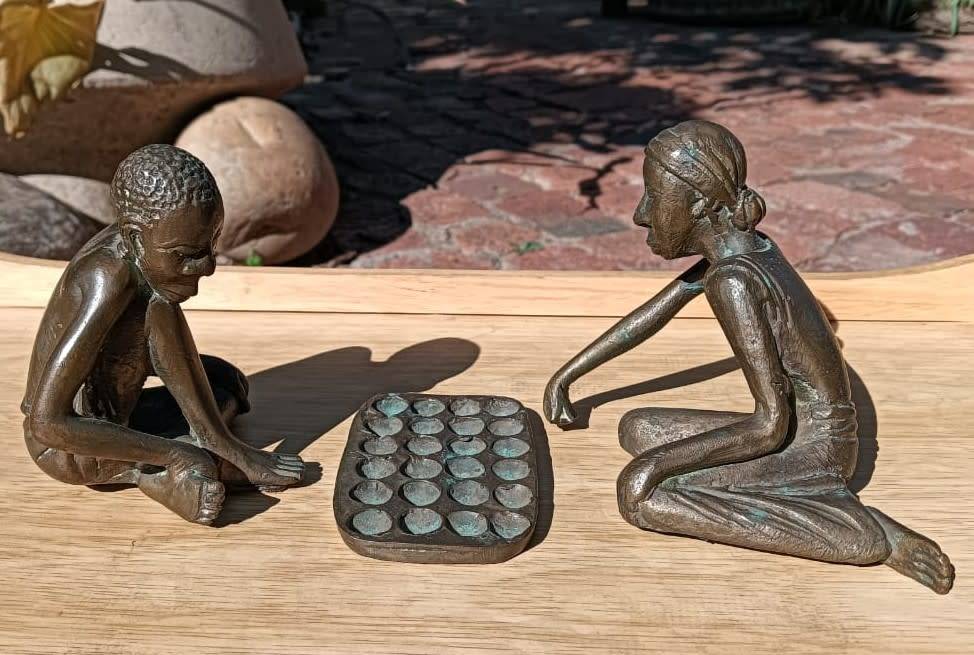 Sculptures & Carvings - African Bronze Sculpture Man and Women Playing ...