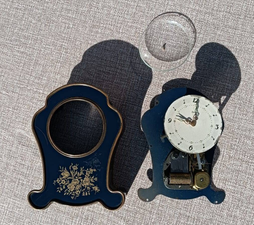 Alarm & Travel Clocks - Rare Swiss 7 Jewels Brass Blue Enamelled Desk ...