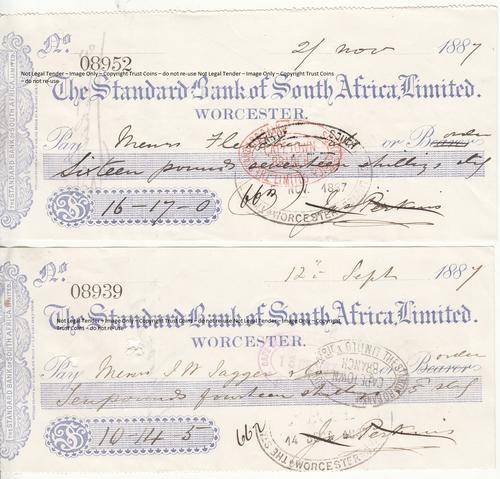 Other South African Bank Notes - Lot of 5 Standard Bank of SA Worcester ...