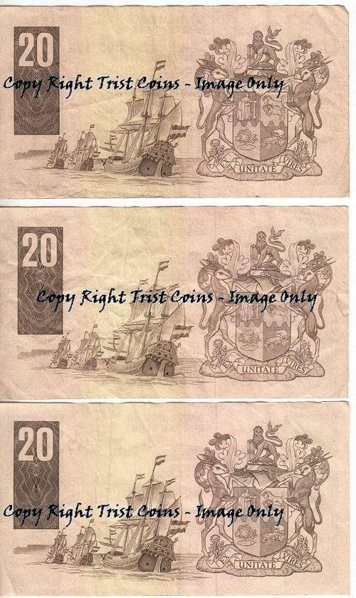 Other South African Bank Notes - Lot of 10 old SA R20 notes - as per ...