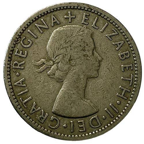 Two Shillings - 1956 United Kingdom 2 Shillings - Elizabeth II 1st portrait, no `BRITT:OMN` for ...