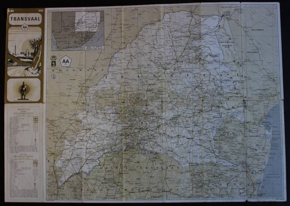 Maps - Vintage AA Folded Road Map of the Transvaal 1978 was listed for ...