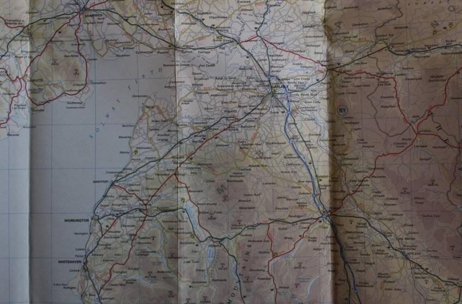 Maps - Vintage Folded Map Motorists` Map of Northern England, #4 First ...