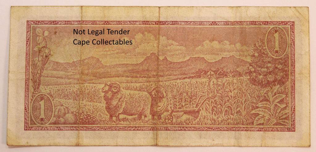 TW de Jongh - South Africa 1 Rand Bank Note Springbok Watermark de ...