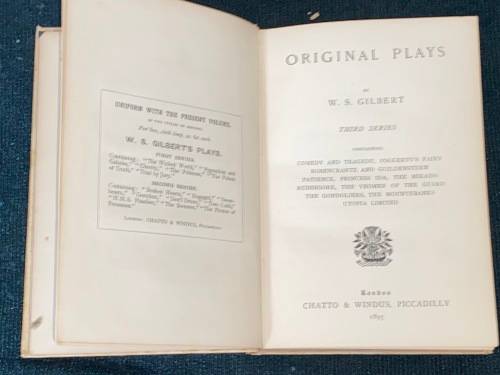 Other Fiction - THE MAYFAIR LIBRARY ORIGINAL PLAYS OF W.S. GILBERT ...