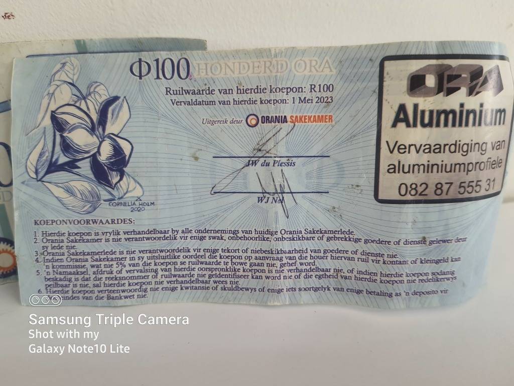 Gold & Bullion Coins - x2 - ORA R100 RAND NOTES - ORANIA - NORTHERN ...