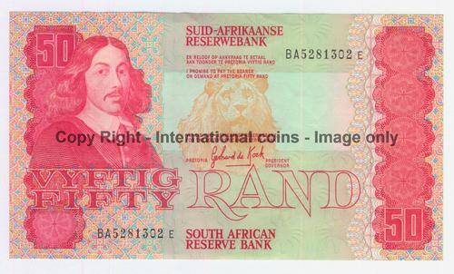 Other South African Bank Notes - Gerhard de Kock R50 note - scarce BA ...