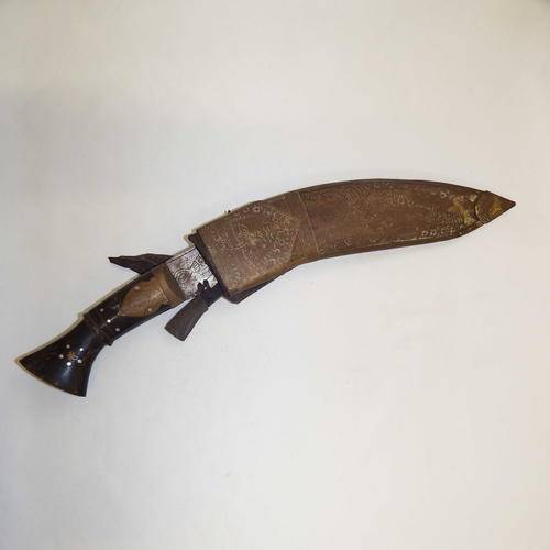 Knives & Daggers - Vintage Indian Kukri knife with bone and brass ...