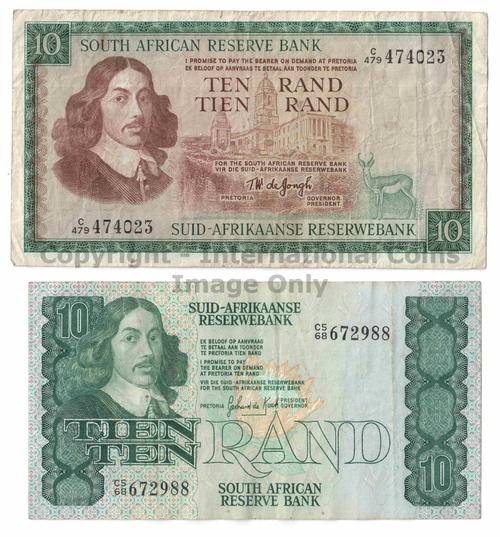 Other South African Bank Notes - Pair of old SA R10 banknotes was sold ...