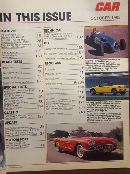 Magazines - CAR Magazine South Africa October 1992 was sold for R15.00 ...