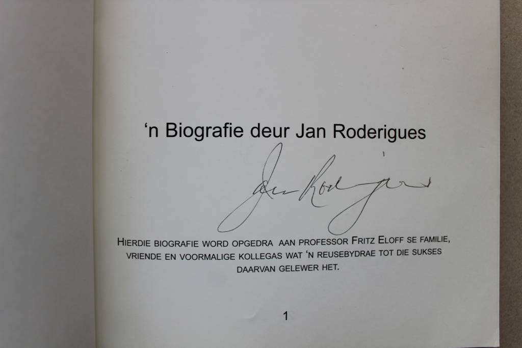 Afrikaans Non-Fiction - GETEKEN: Fritz Eloff - Jan Roderigues for sale ...