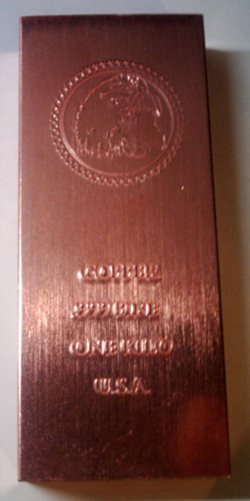 Bullion Bars - !!!1 Kilo Copper Bullion bar .999 fine pure 2.2 lbs US ...