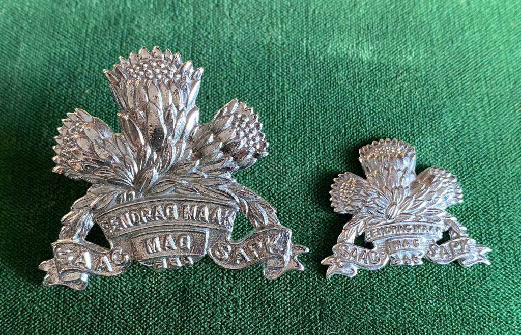 South African Army - SA ARMOURED CORPS CAP AND ONE COLLAR (NO PINS ...