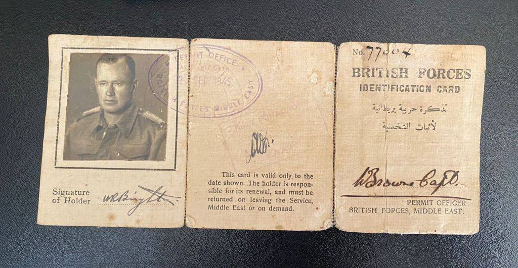 World War 2 - MINIATURE MEDAL GROUP,FULL SIZE MEDAL BAR -WW2 ID CARD TO CAPTAIN BRIGHTON WILLIAM ...