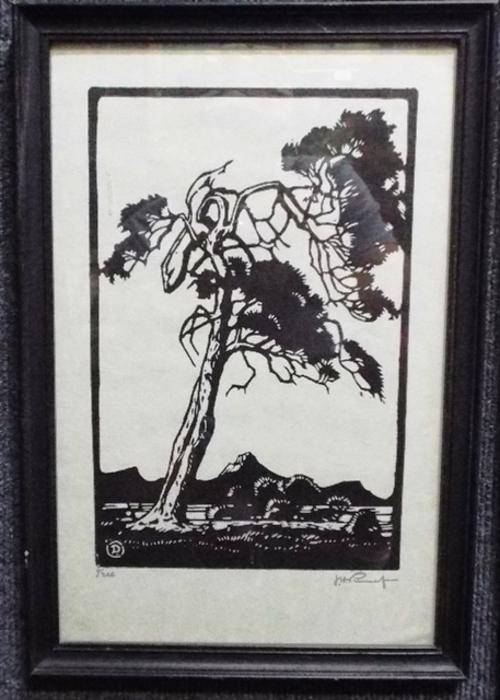 Limited Editioned Prints - J H PIERNEEF ,,TREE ,,,LINOCUT ....RARE ART ...