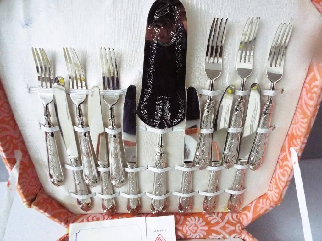 Silver - Vtg A Bettini DEP 800 Silver Set Italy AB Jolly Pattern was ...