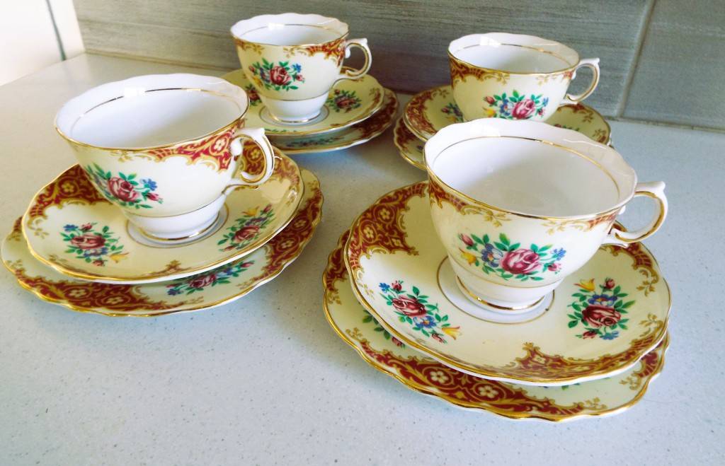English Porcelain - RARE,, Colclough Bone China Tea Set Trio - Red ...