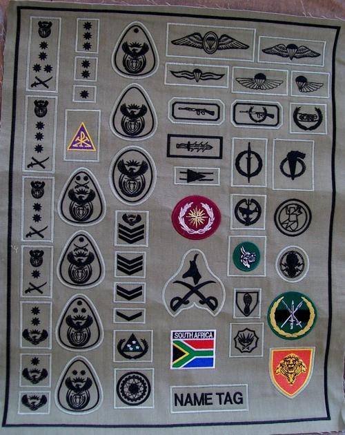 Uniforms - SANDF - Badge & Insignia (embroided Sample Set) was sold for ...