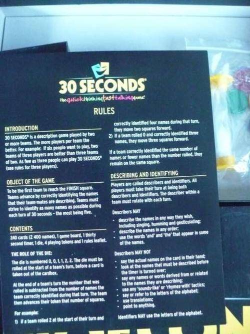 Strategy & War Games - 30 SECONDS BOARD GAME was sold for R60.00 on 4 ...