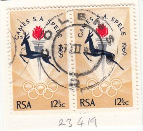 Republic of South Africa - RSA Pair of 12 1/2c, 1969 Games S.A. Spele ...