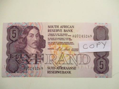 CL Stals - FIVE RAND R5 BANK NOTE - AQ7045269 UNC was sold for 80.00 on ...