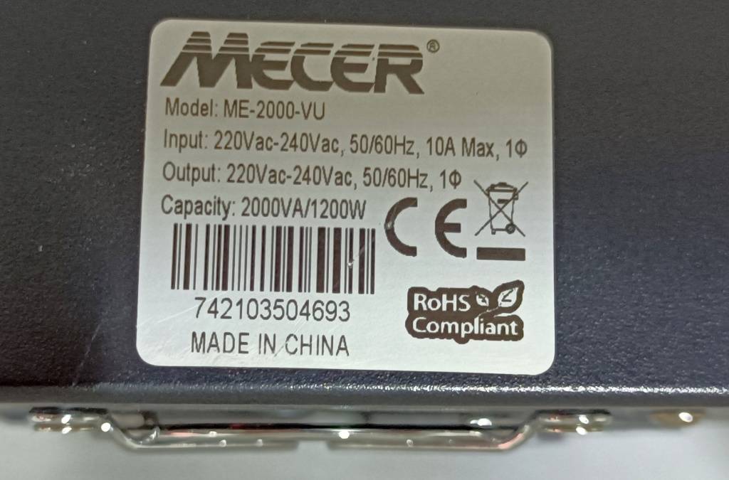 UPS - Mecer 2000VA 1200W UPS with SA plugs was sold for 220.00 on 19 ...