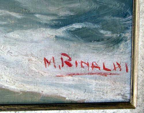 Oils - "The Sea at Sunset" 20th Century Famous Italian Artist~SEASCAPE ...