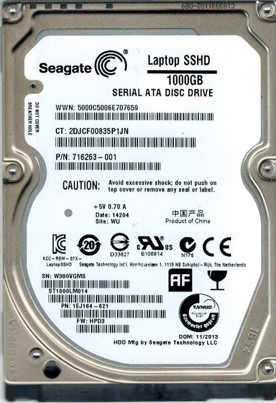 Solid State Drives - *1000GB (1TB) SSHD* Seagate Laptop Solid State ...