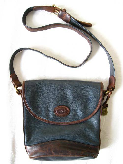 Handbags & Bags - AUTHENTIC PRINGLE OF SCOTLAND PVC NAVY BAG WITH BROWN ...