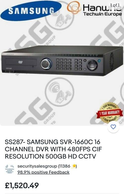 DVRs & NVRs - INDUSTRIAL SAMSUNG SVR-1660 DVR, 16 CHANNEL,UP TO 16TB ...