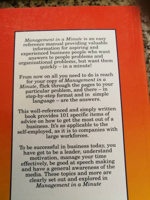 Business & Management Sciences - MANAGEMENT IN A MINUTE Dr NEIL FLANAGAN and JARVIS FINGER ...