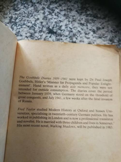 Books - THE GOEBBELS DIARIES 1939-1941 historic journal of a Nazi war ...