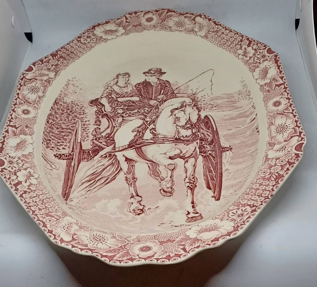 Other Porcelain & Ceramics - PINK DELFT LARGE PLATTER PLATE was sold ...