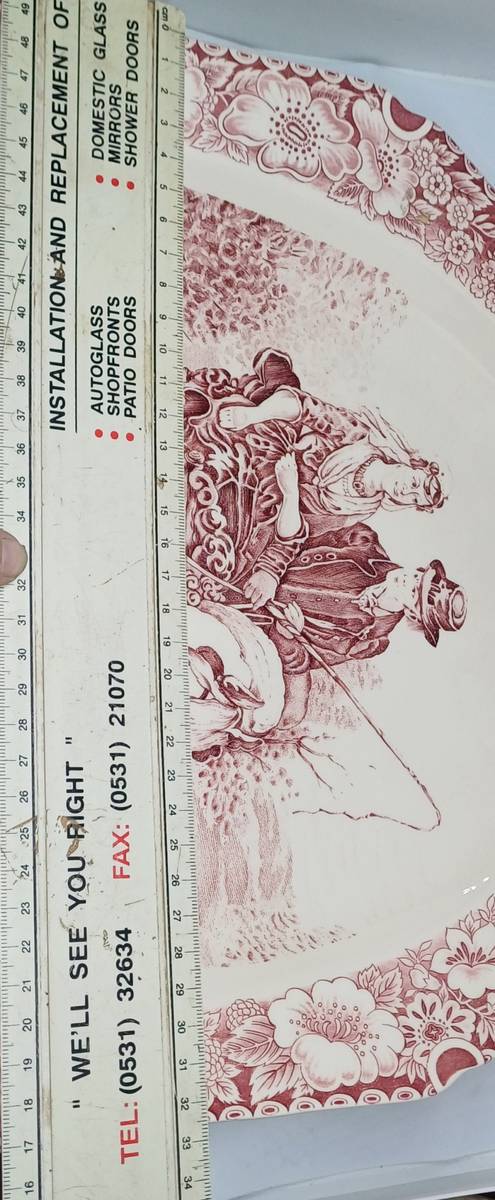 Other Porcelain & Ceramics - PINK DELFT LARGE PLATTER PLATE was sold ...