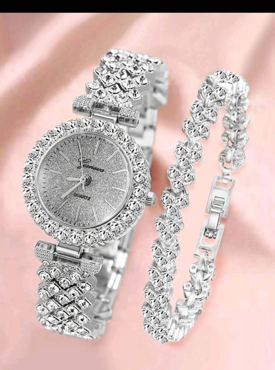 Women's Watches - Wow amazing luxurious 2pcs woman diamond decar wath ...