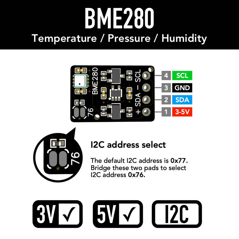 Sensors - BME280 Atmospheric temperature, humidity, pressure sensor ...