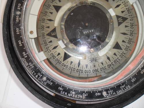 Maritime - Very old large and heavy ships compass bronze stand with a ...