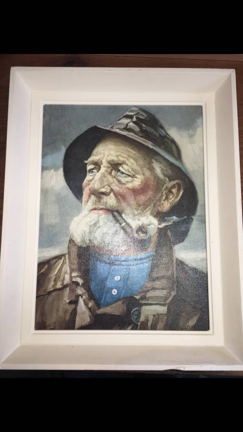 Prints - Hans die Skipper Prent / Old Fisherman with Pipe Framed Print ...