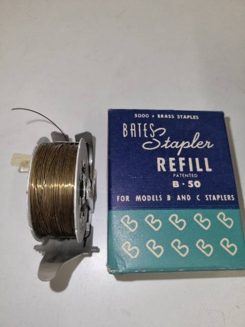 Stationery - Vintage Bates Stapler Brass Wire Refills - Large Box ...