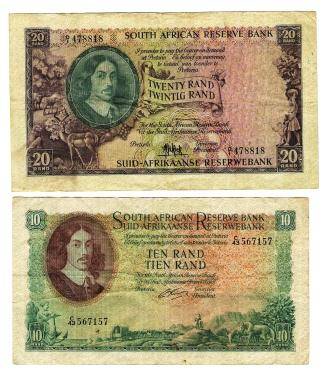Other South African Bank Notes - BIG OLD R20 AND R10 NOTES was sold for ...