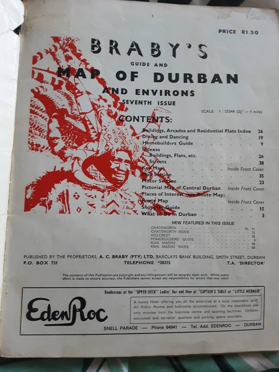 South African Travel & Geography - Brabys Guide and Map of Durban ...