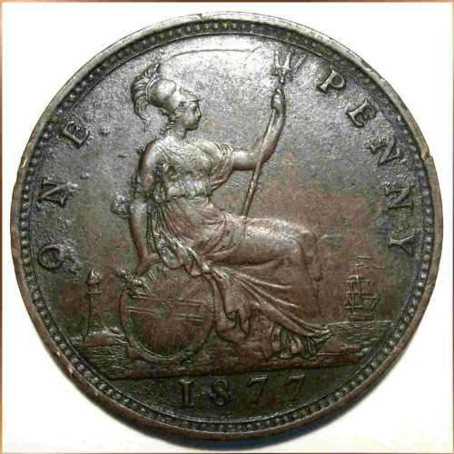 Other International Coins - 1877- English One Penny - Young Queen ...