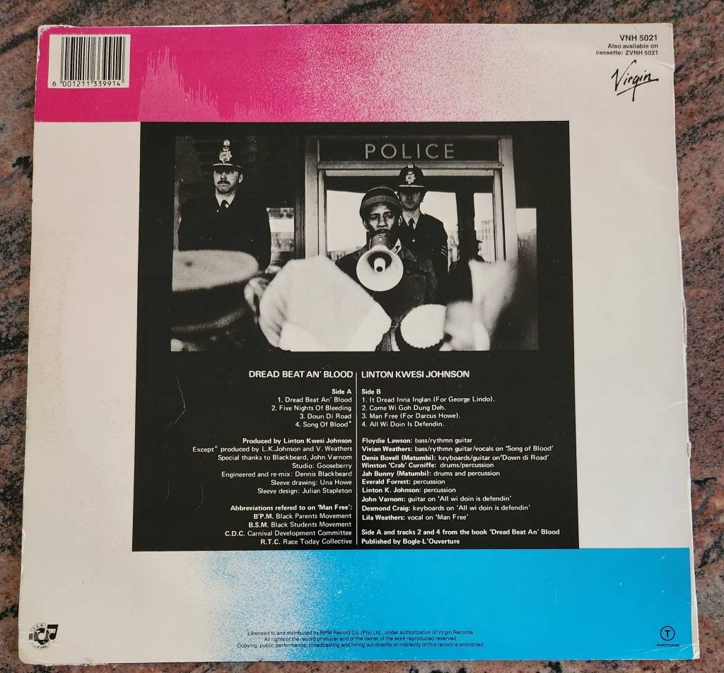 Reggae - LINTON KWESI JOHNSON LKJ Dread Beat An` Blood (VG+/G+) Virgin ...
