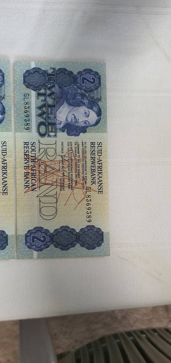 GPC de Kock - South African R2 Note GPC de Kock X 4 in sequence ...