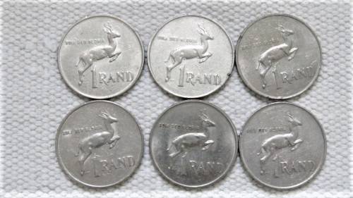 One Rand - Six Republic of South Africa One Rand Coins Details in ...