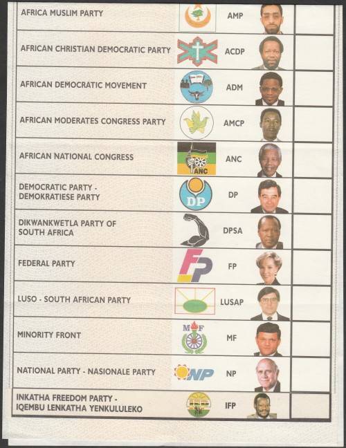 Republic of South Africa - RSA 1994 NATIONAL and PROVINCIAL ELECTION ...