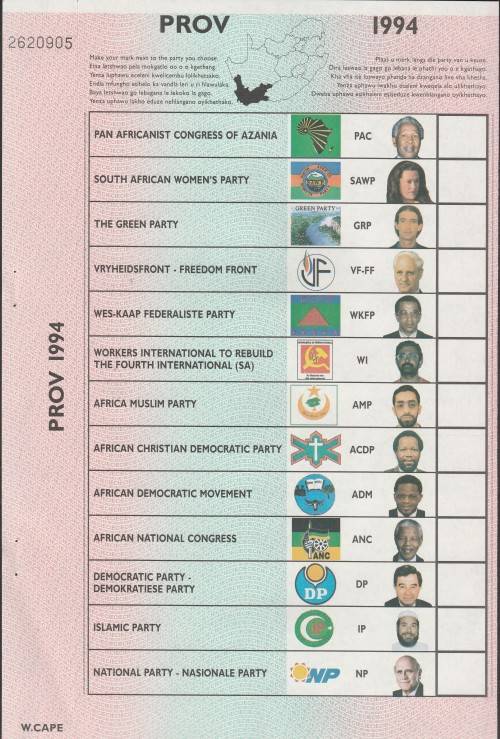 Republic of South Africa - RSA 1994 NATIONAL and PROVINCIAL ELECTION ...