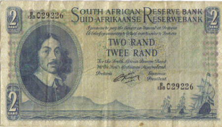Other South African Bank Notes - OLD S.A.TWO RAND BANKNOTE PLUS R2 COIN ...