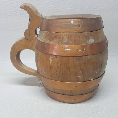 Tankards - RARE!!!! Old Vintage Wood and Copper Barrel Bar Tankard ...